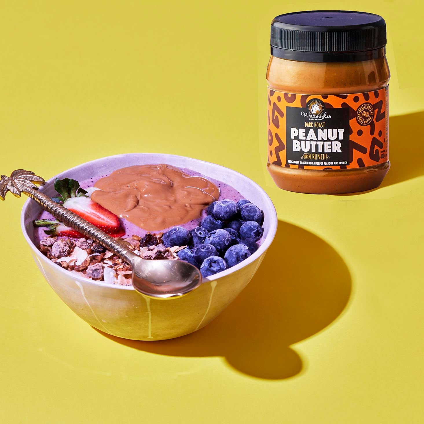 Peanut Butter, Dark Roast, Super Crunch, 400g#N#– Wazoogles Superfood